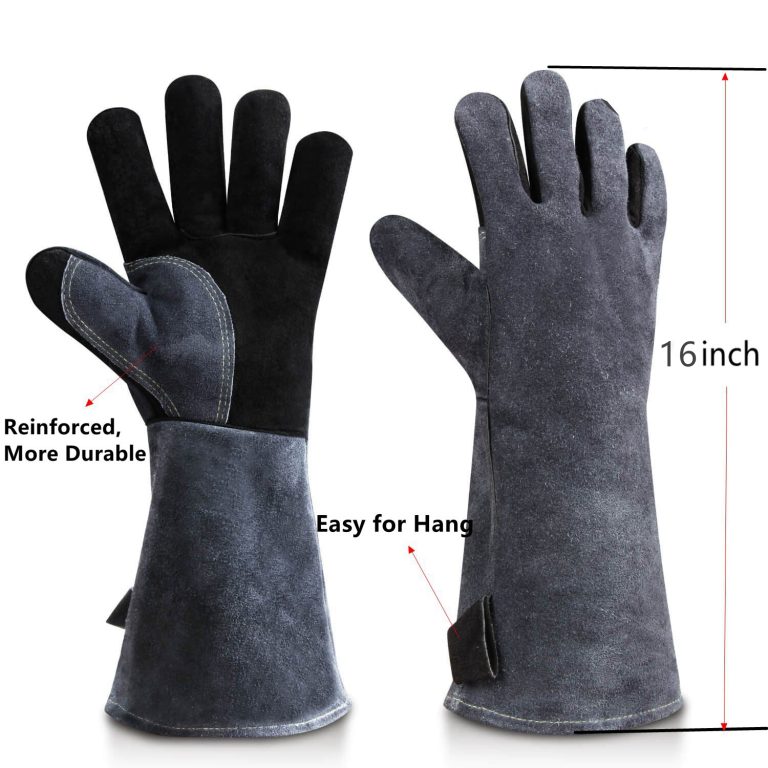Long leather handguard welding gloves