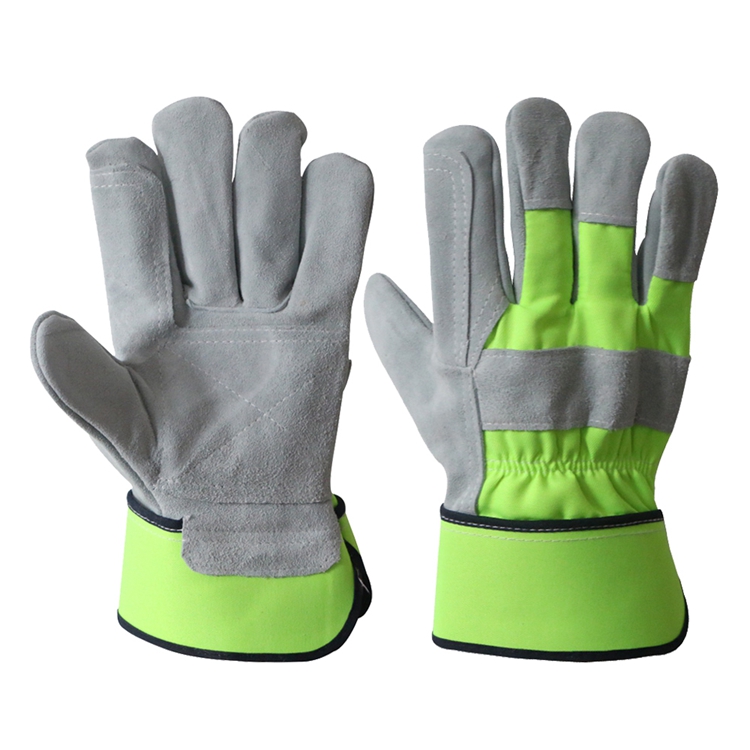 Men's leather palm work gloves